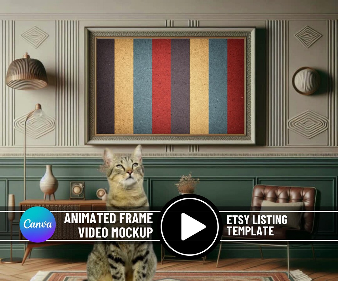 Retro Video Frame Mockup: Animated Horizontal Template Canva (digital ...