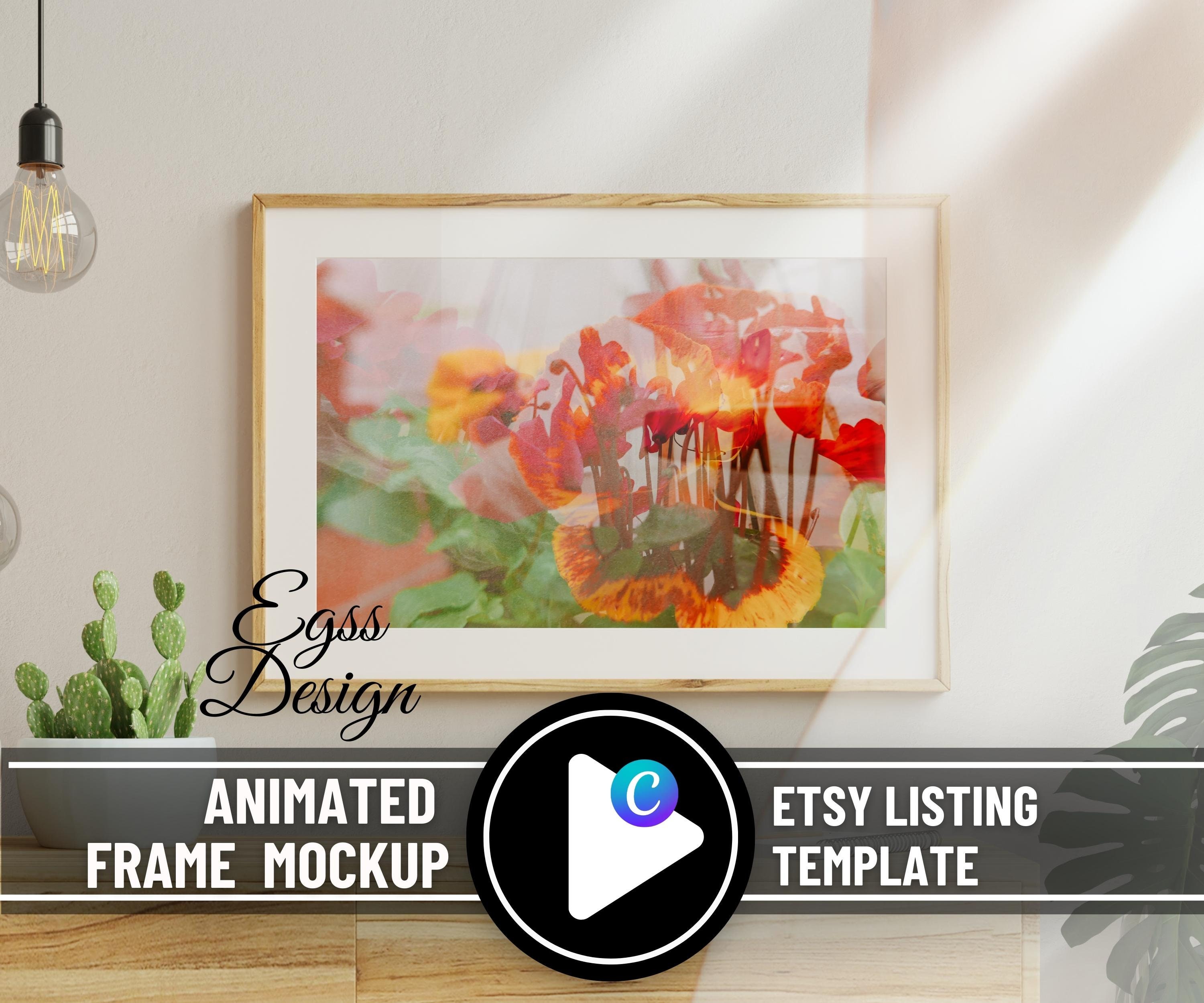 Elegant Animated Video Frame Mockup Template Canva, Etsy Listing Video ...