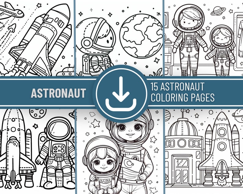 Astronaut Kids Coloring Pages Downloadable PDF File Astronaut Coloring ...