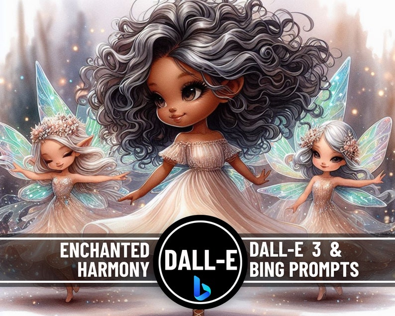 DALL-E 3 Prompt Guide Enchanted Harmony: Chibi Woman With Fairies AI ...
