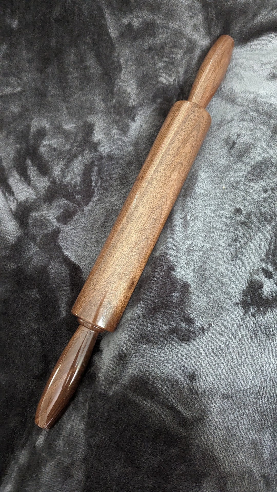 19.5 Black Walnut Solid Wood Rolling Pin With Handles - Etsy