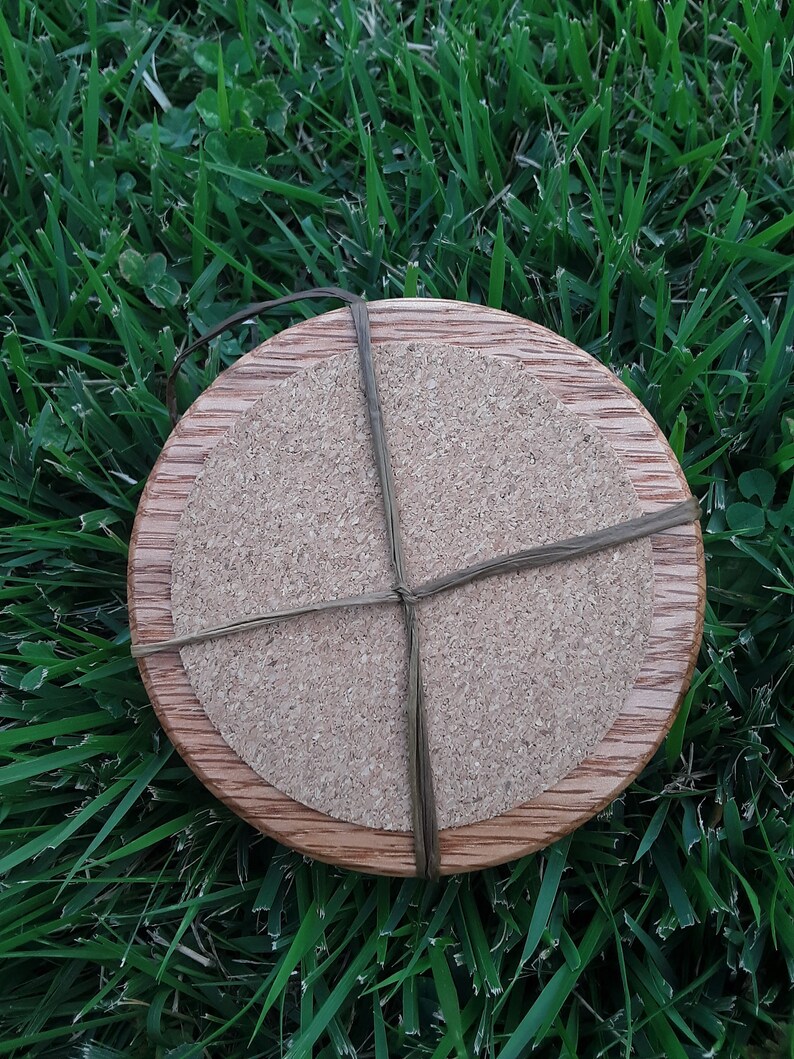 Oak Wood Coaster With Cork Backing - Etsy
