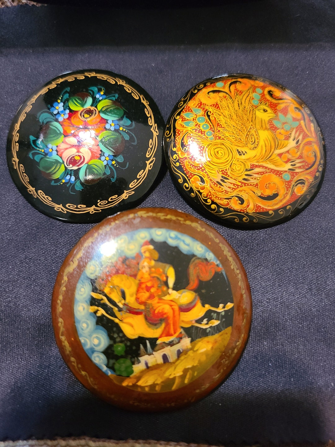 Set of 3 Beautiful Russian Pins Signed by Artist - Etsy