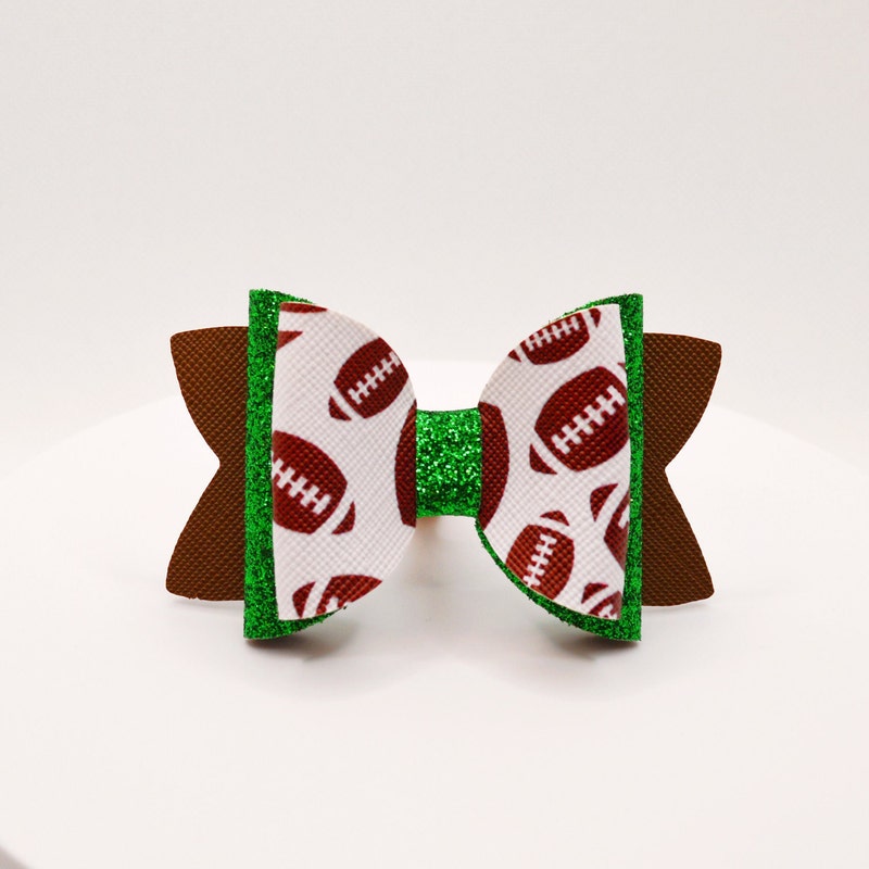 Football Hair Bow - Etsy