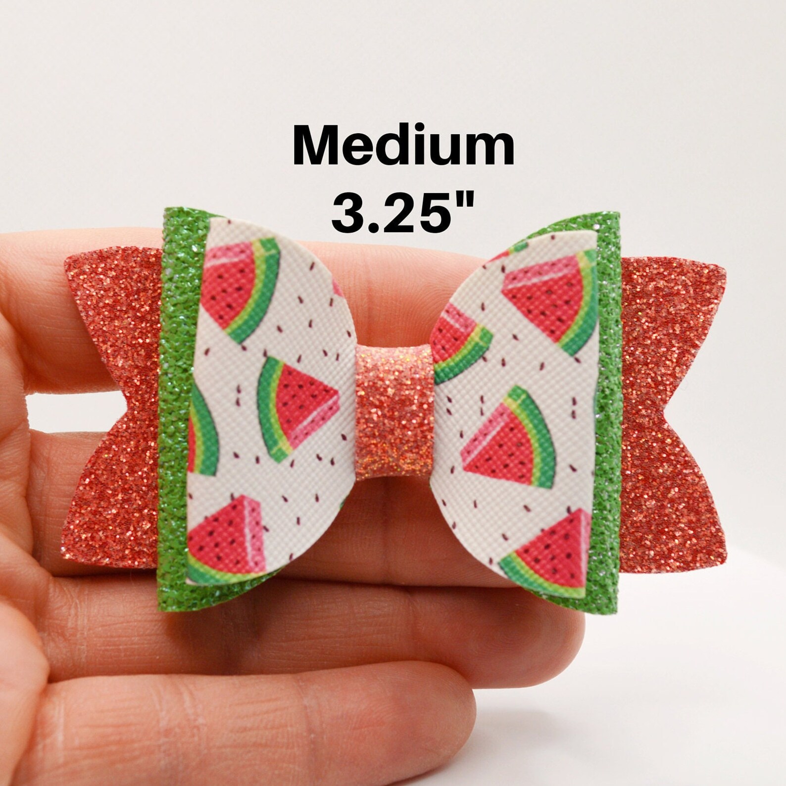 Watermelon Faux Leather Hair Bow Summer Hair Bow - Etsy