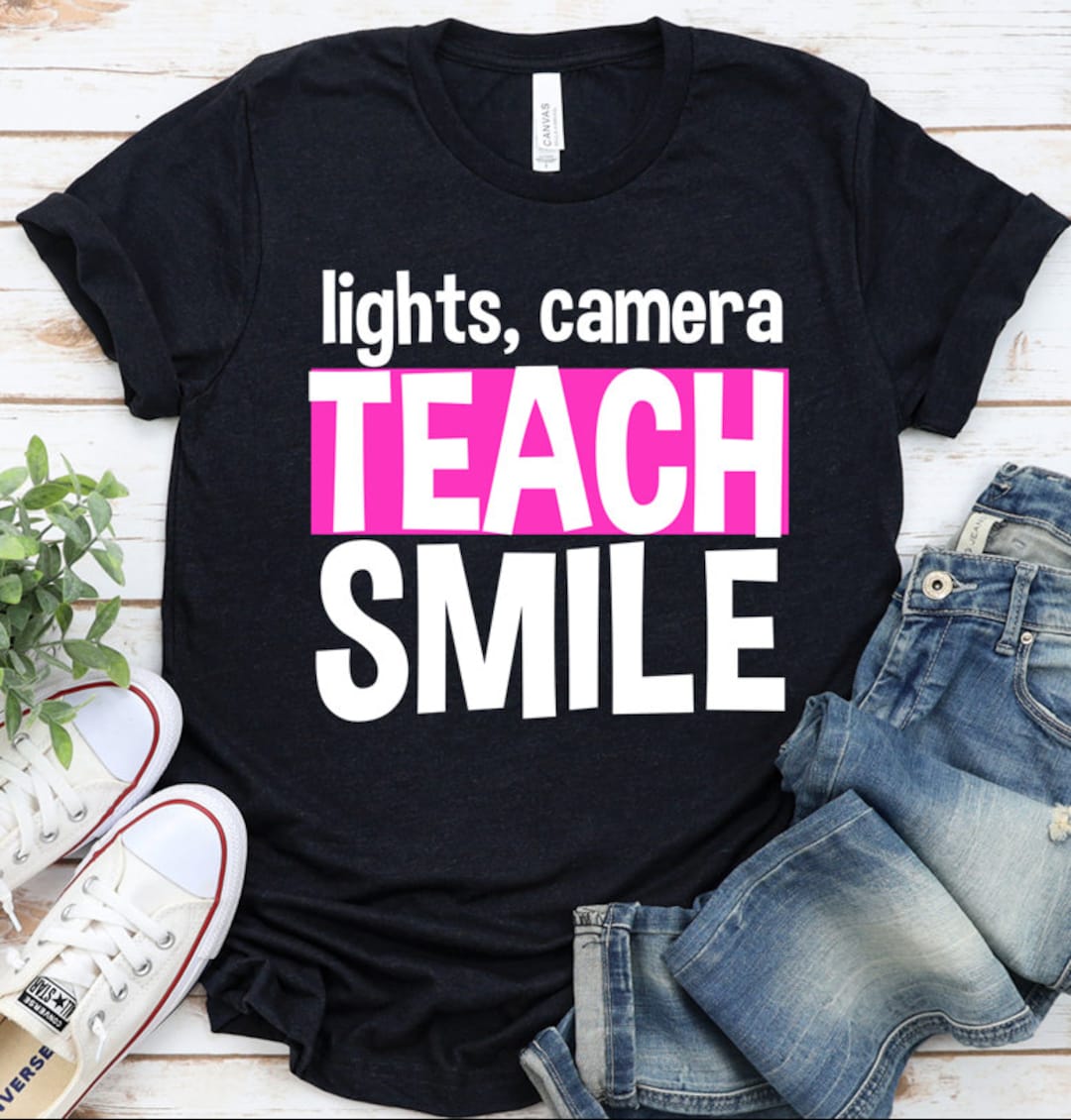Lights Camera Teach Smile PNG - Etsy