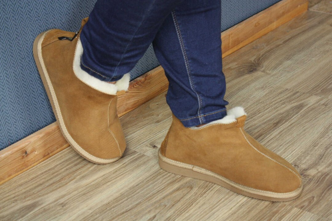 Handcrafted Luxury New Sheepskin Boot Slippers Men Women Ladies Made ...
