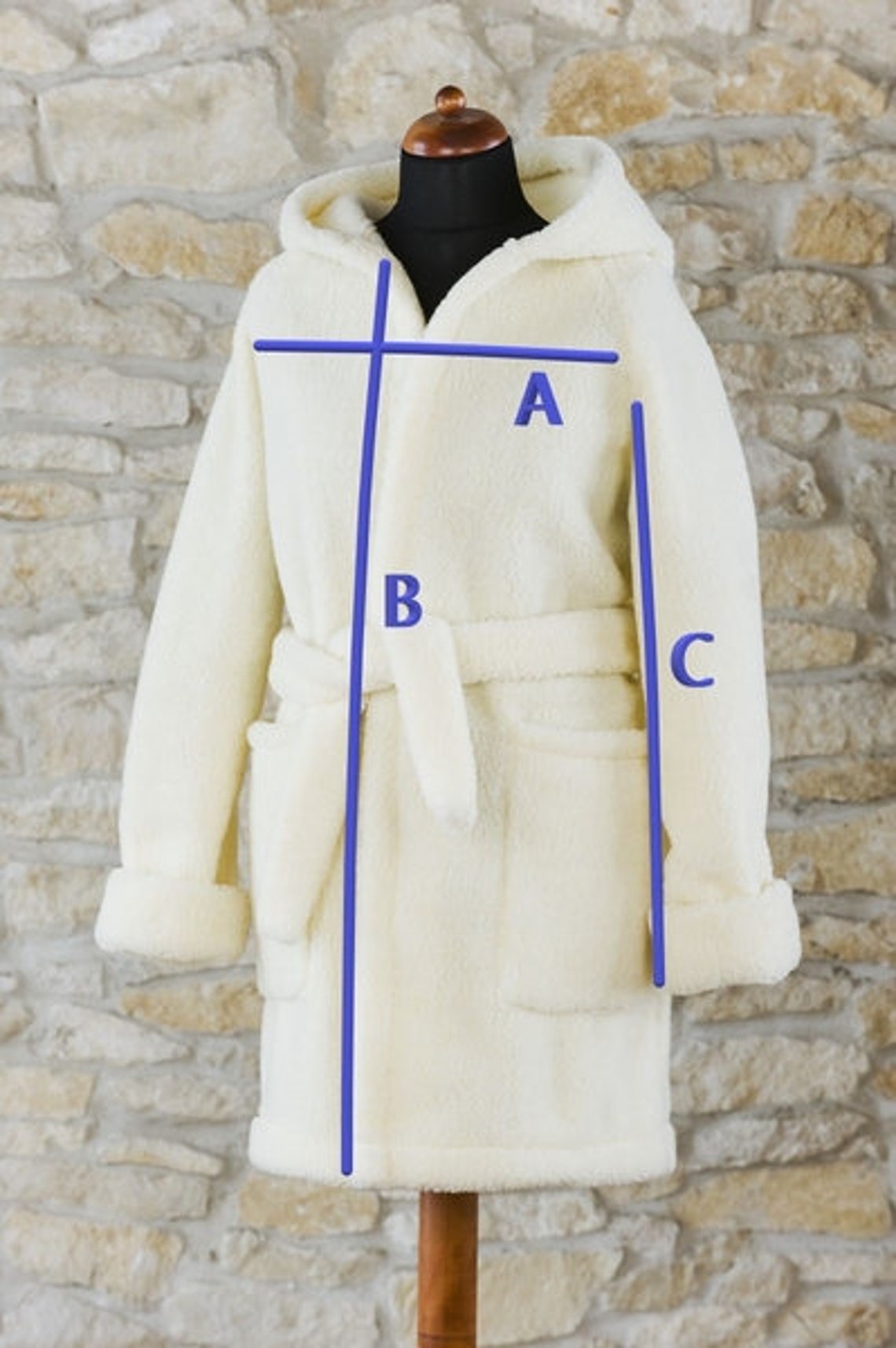 Luxury Woolen Hooded BATH ROBE Dressing SPA Gown 100% Merino | Etsy