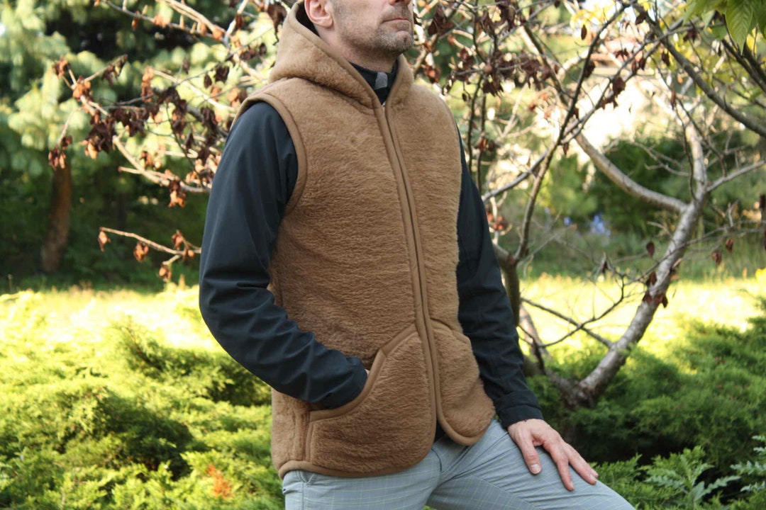 Soft and Warm Merino Wool VEST With Hood WOOLMARK Certificate Woolen ...