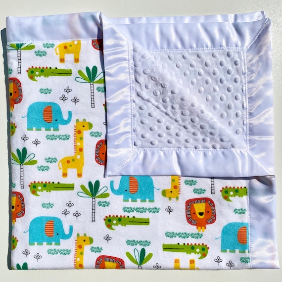 Safari Animal Baby Blanket Etsy