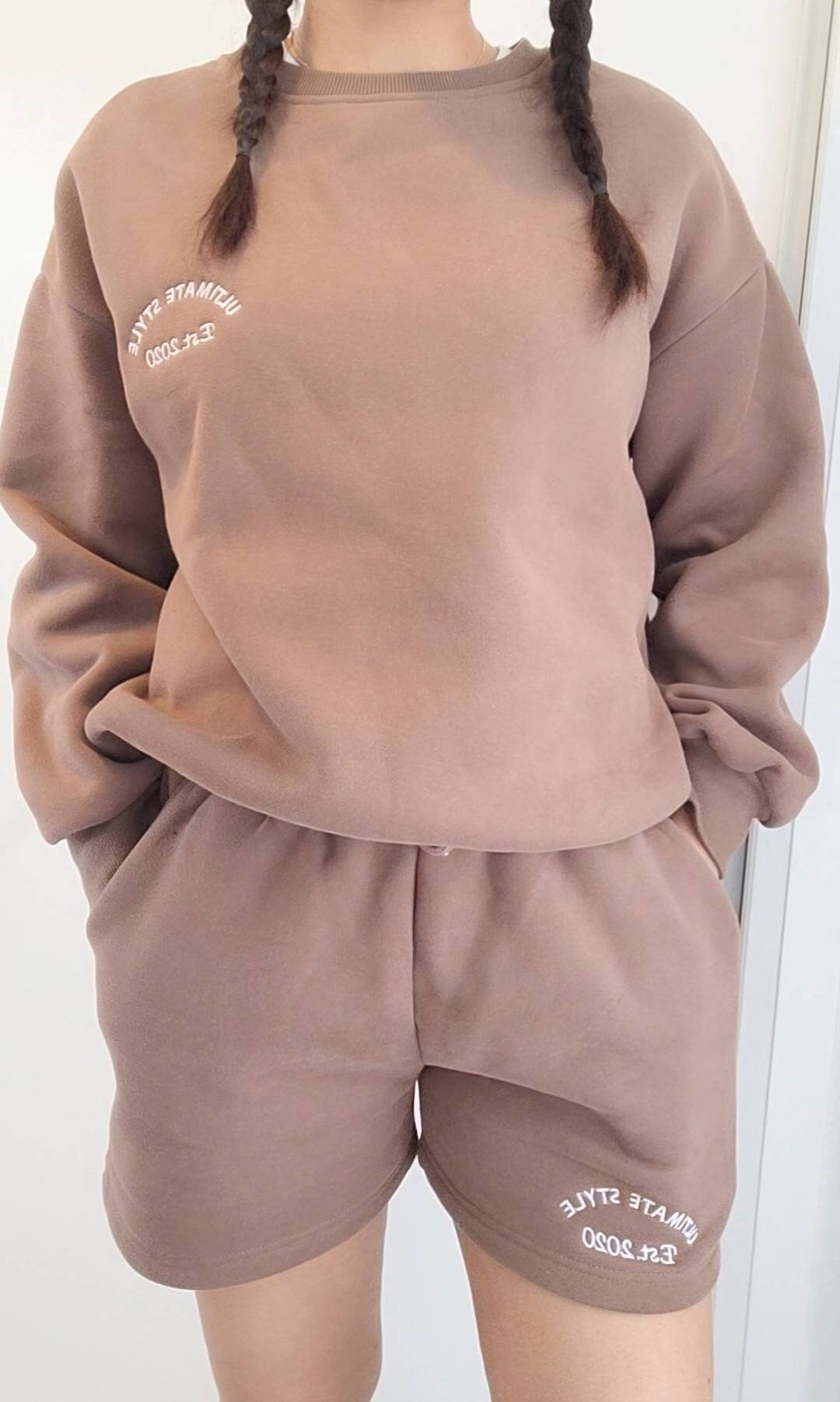 Two Piece Set Embroidered Shorts Embroidered Oversized - Etsy