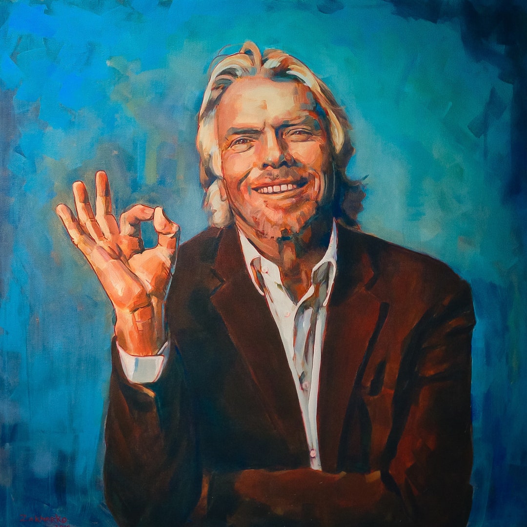 Sir Richard Branson Custom Portrait, Custom Oil Portrait From Photo ...