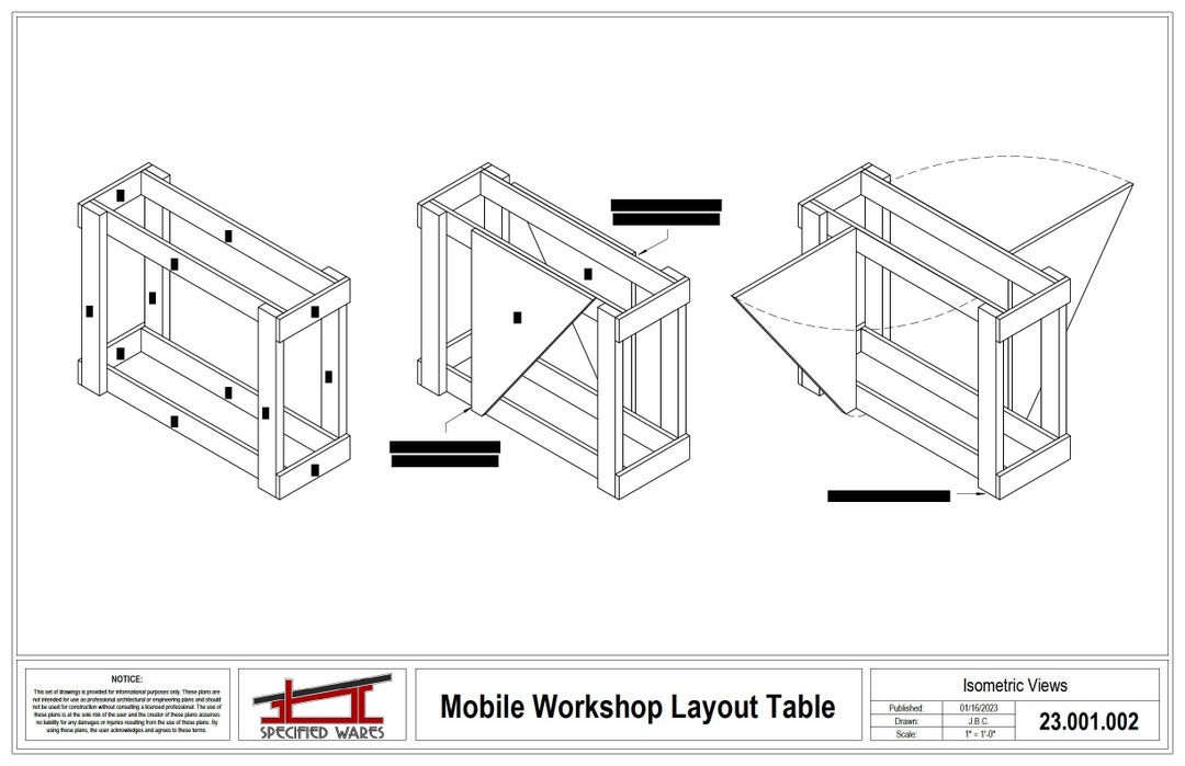 Mobile Workshop Layout Table Building Plans - Etsy