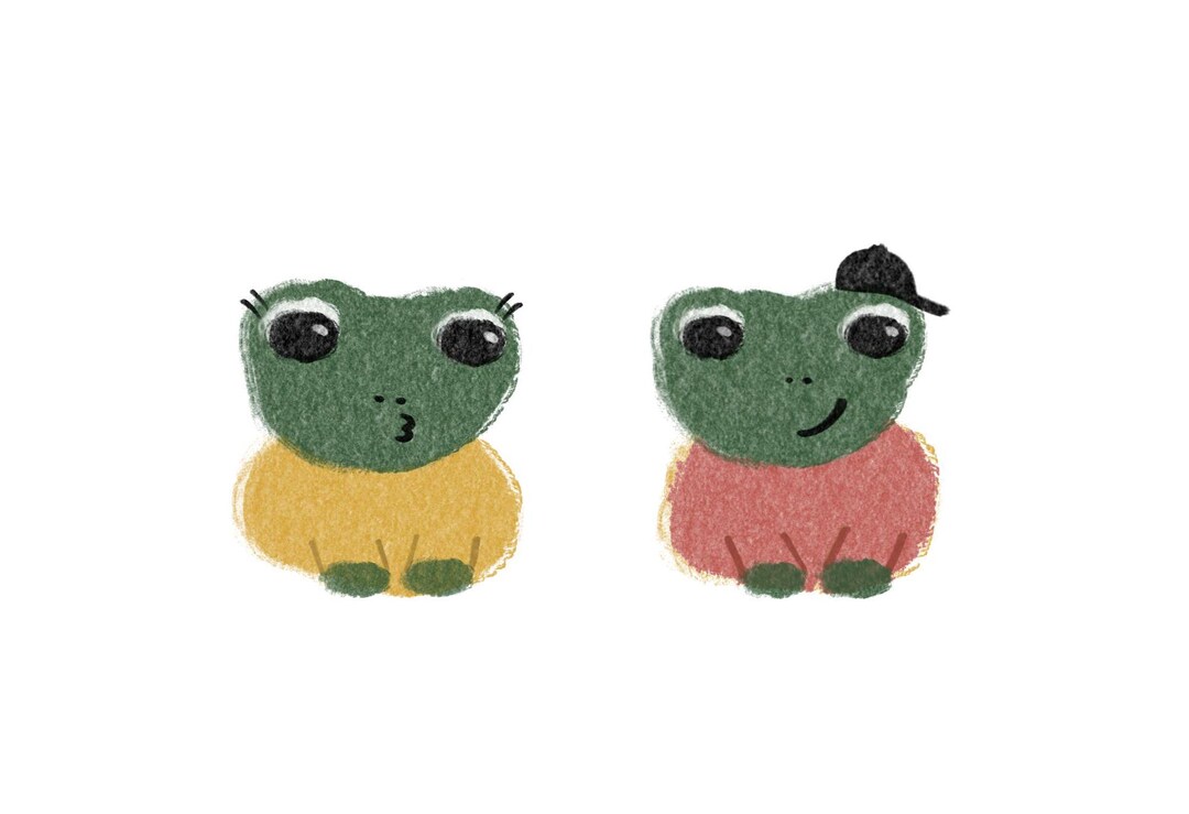 Two Cute Frogs Artwork - Etsy