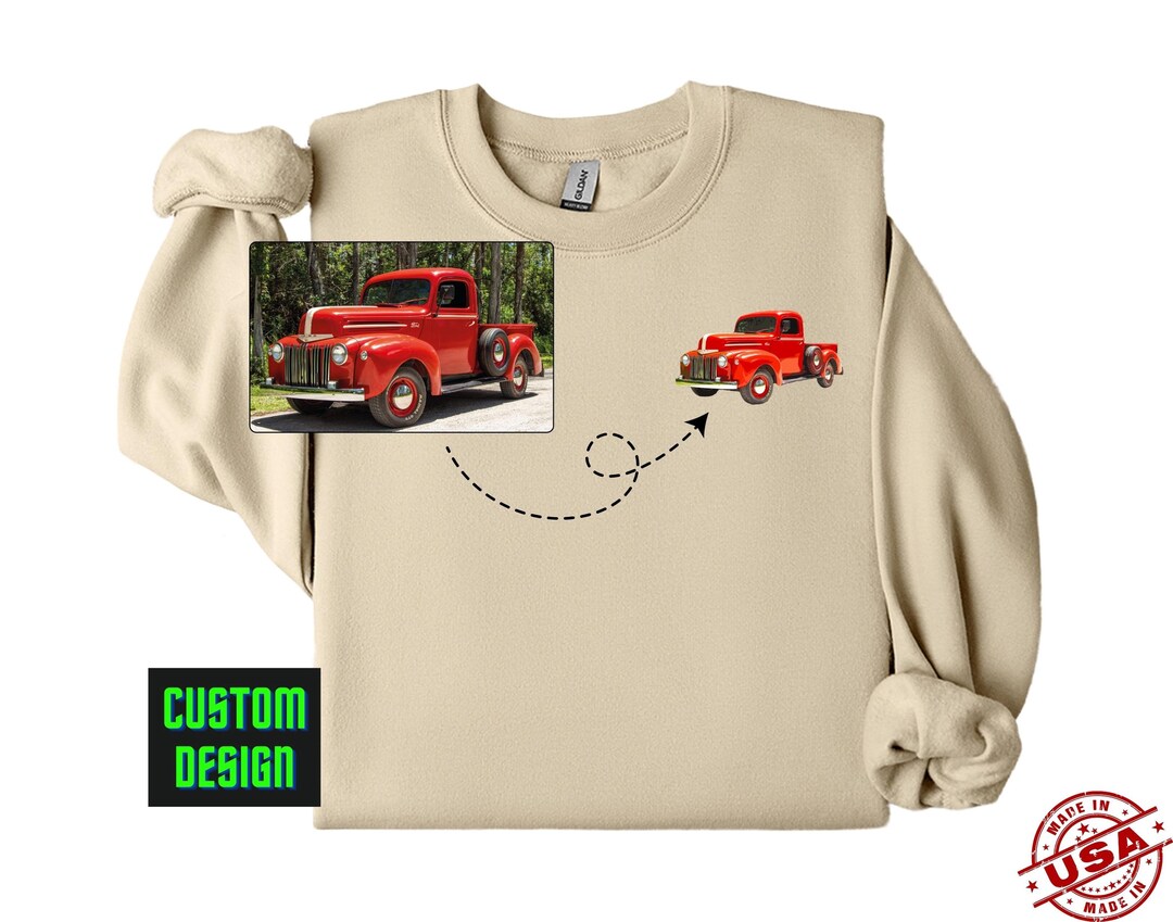 Custom Truck Drawing Sweatshirt Custom Pickup Truck Art for Sweatshirt ...