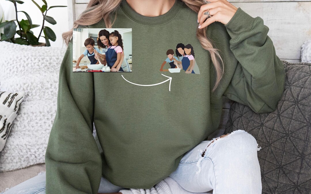 Mother and Kids Faceless Portrait Personalized Portrait Couple Faceless ...