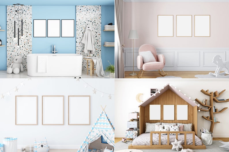 Kids Room Frame Mockup Bundle PSD JPG - Etsy