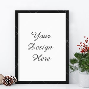 Christmas Mockup Frame Holiday Mockup Add Your Design - Etsy