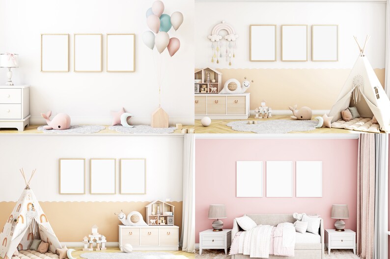 Kids Room Frame Mockup Bundle PSD JPG - Etsy
