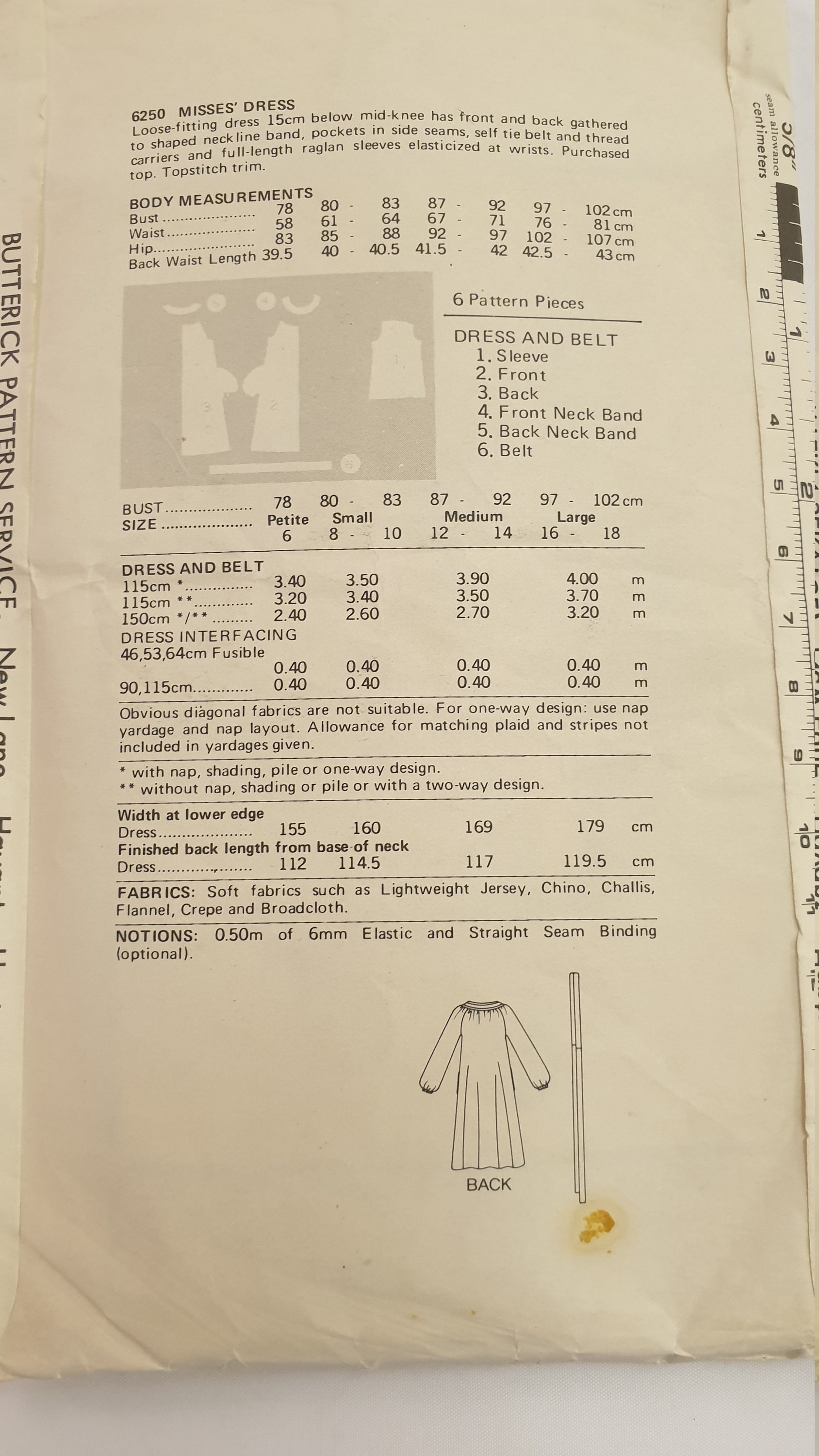 Vintage Butterick Quick Pattern 6250 - Etsy
