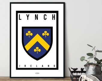 Lynch Family Crest - Digital Download - Lynch Coat of Arms JPG File ...
