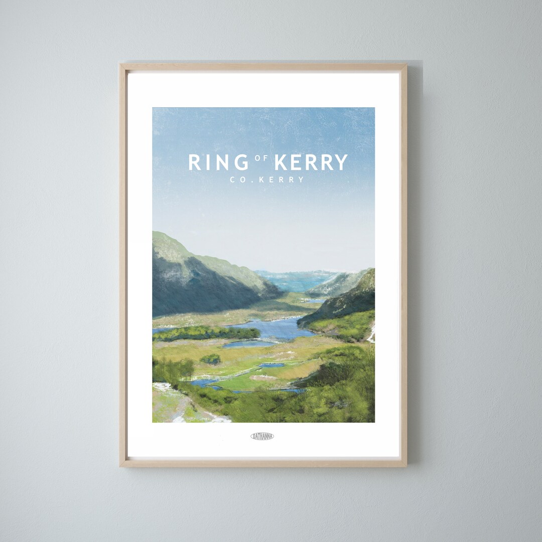 Ring of Kerry Travel Poster, Irish Landscape Prints, Irish Poster ...