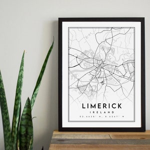 Limerick City Map Print 6, Limerick Map Poster, Limerick Map Print ...
