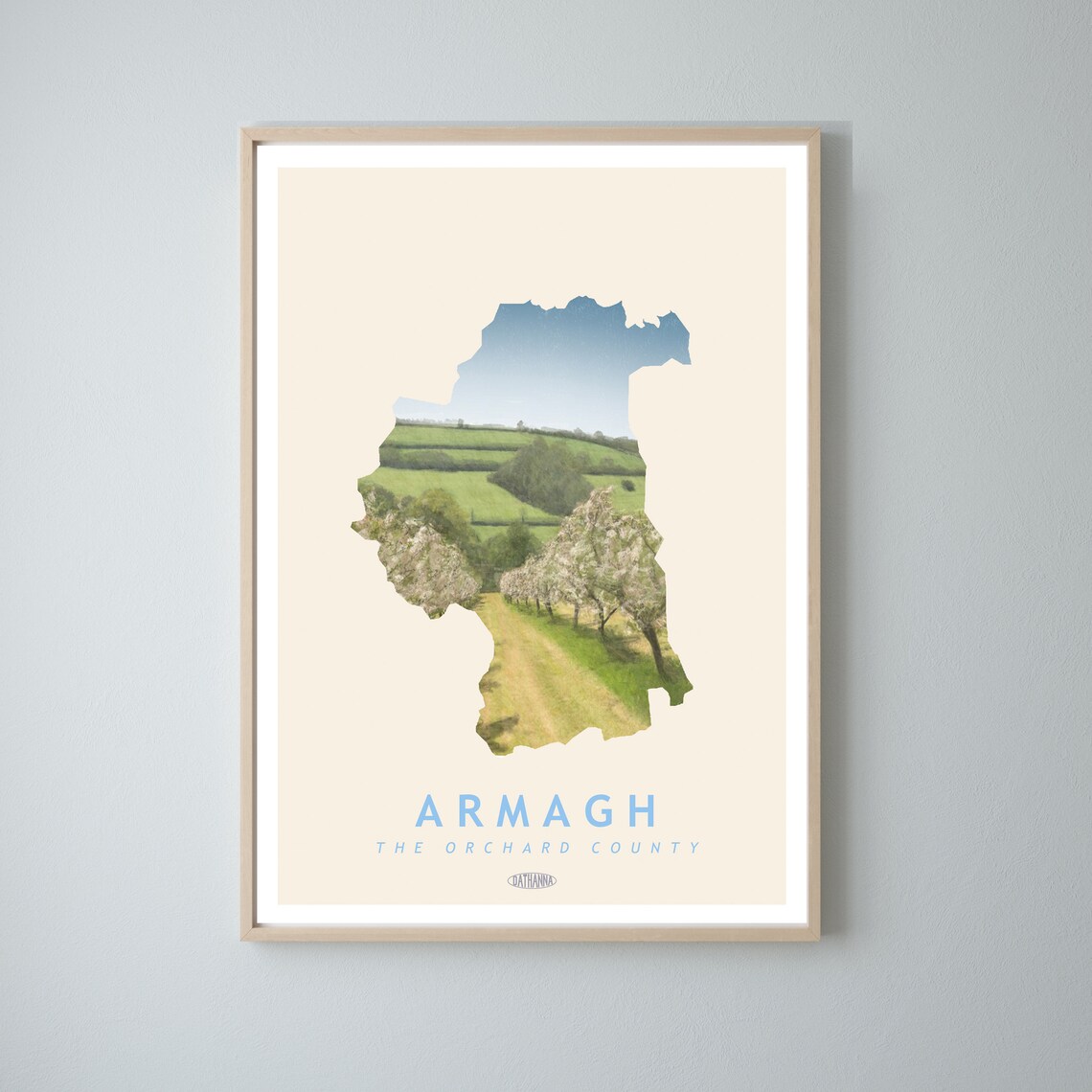 Armagh Map Travel Poster Orchard County Armagh Irish | Etsy UK