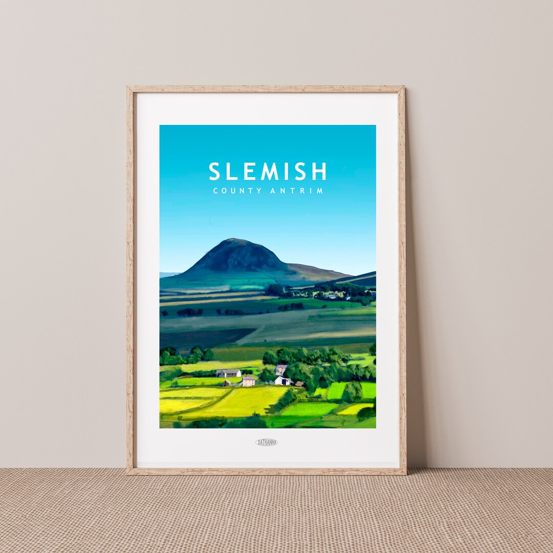 Slemish Art Print, Antrim 6 Travel Poster, Irish Landscape Prints ...