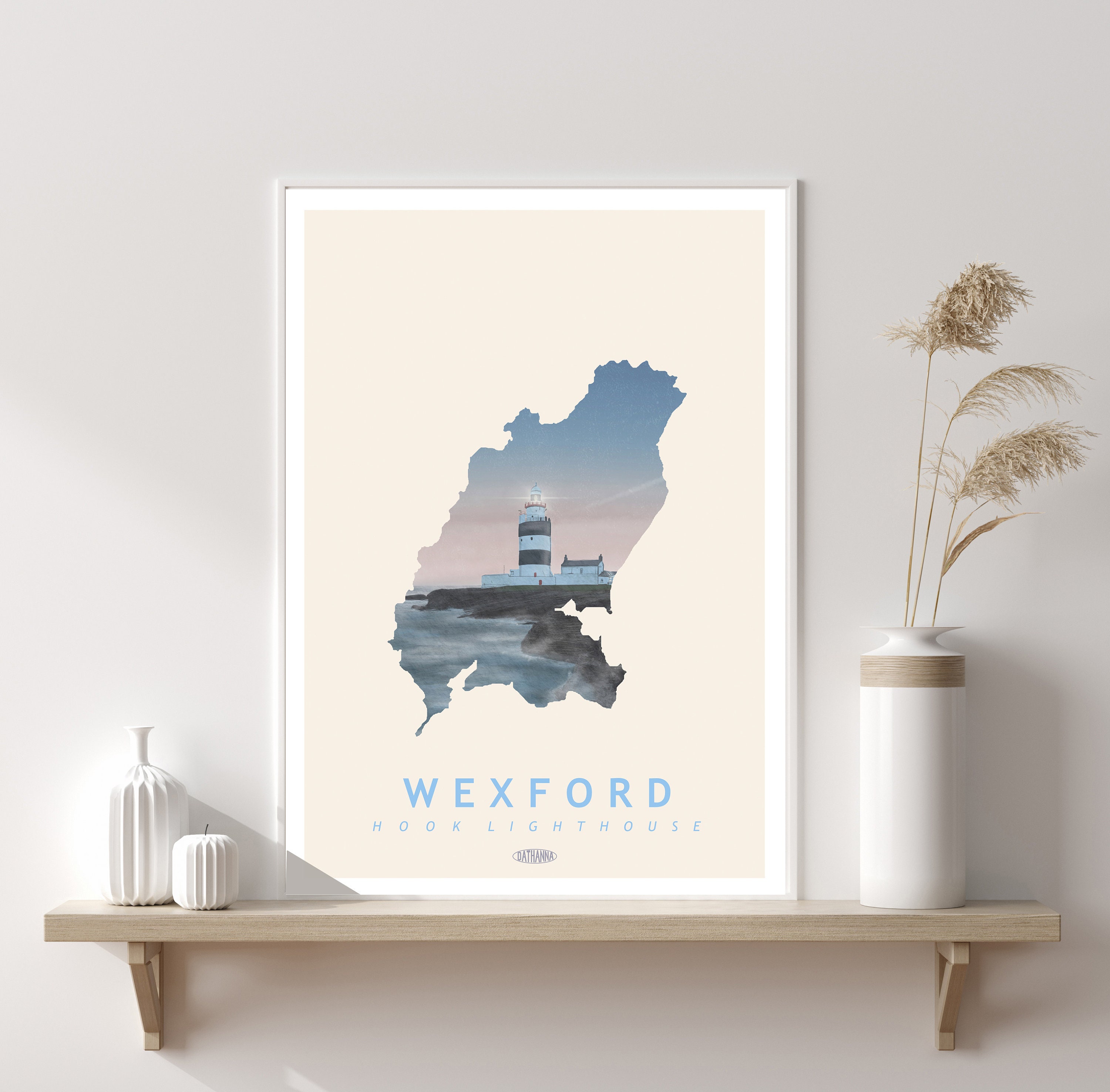 Wexford Map Travel Poster Hook Lighthouse County Wexford - Etsy UK