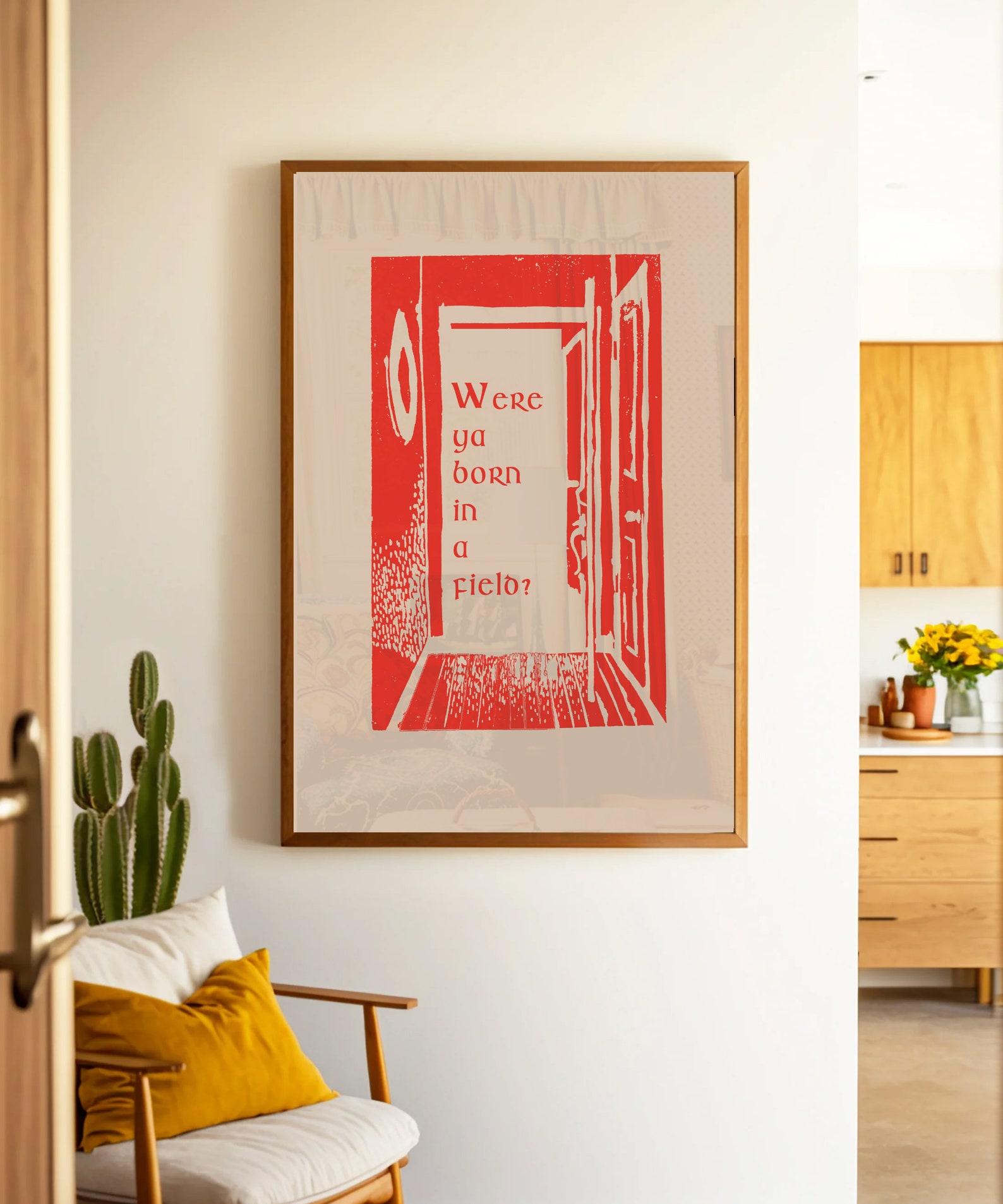 IRISH PRINT - "were Ya Born in a Field?" - Irish Quote Print, Ireland ...