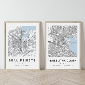 Gaeilge Belfast City Map Print 5, Belfast Map Poster, Belfast Map Print ...