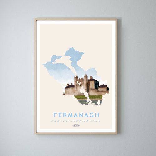 Sligo Map Travel Poster Irish Landscape Prints Gaeilge Art - Etsy