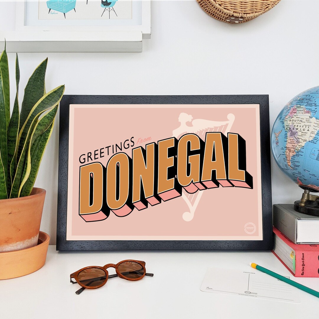 Greetings From Donegal Print, Donegal Art, Retro Donegal Print, Irish ...