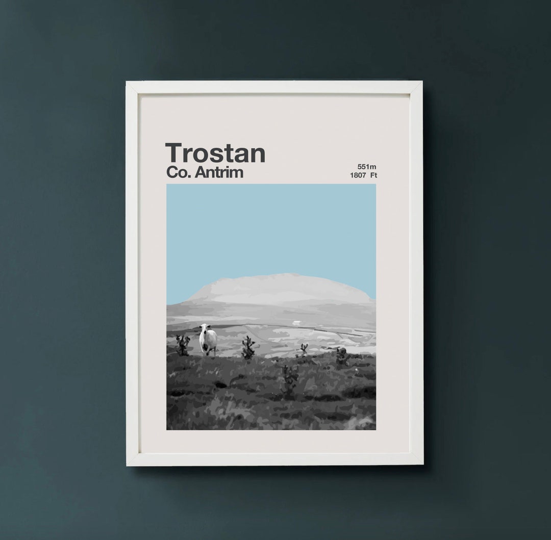 Trostan Print - County Antrim Tallest Peak, Irish 32 County Peak Prints ...