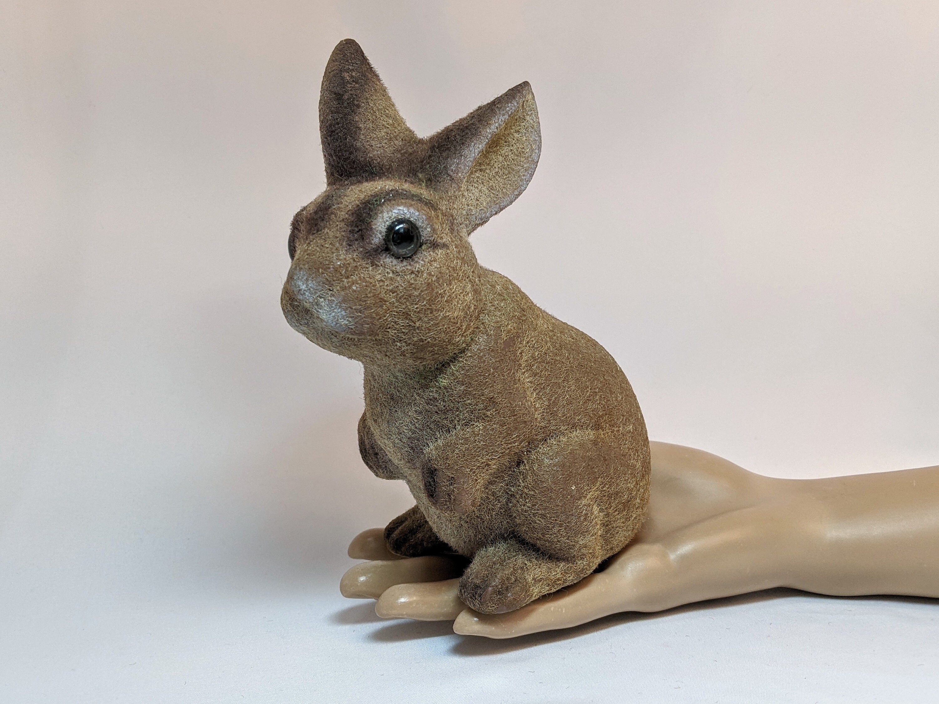 Vintage Flocked Rabbit Bank Fuzzy Bunny Made in Hong Kong | Etsy