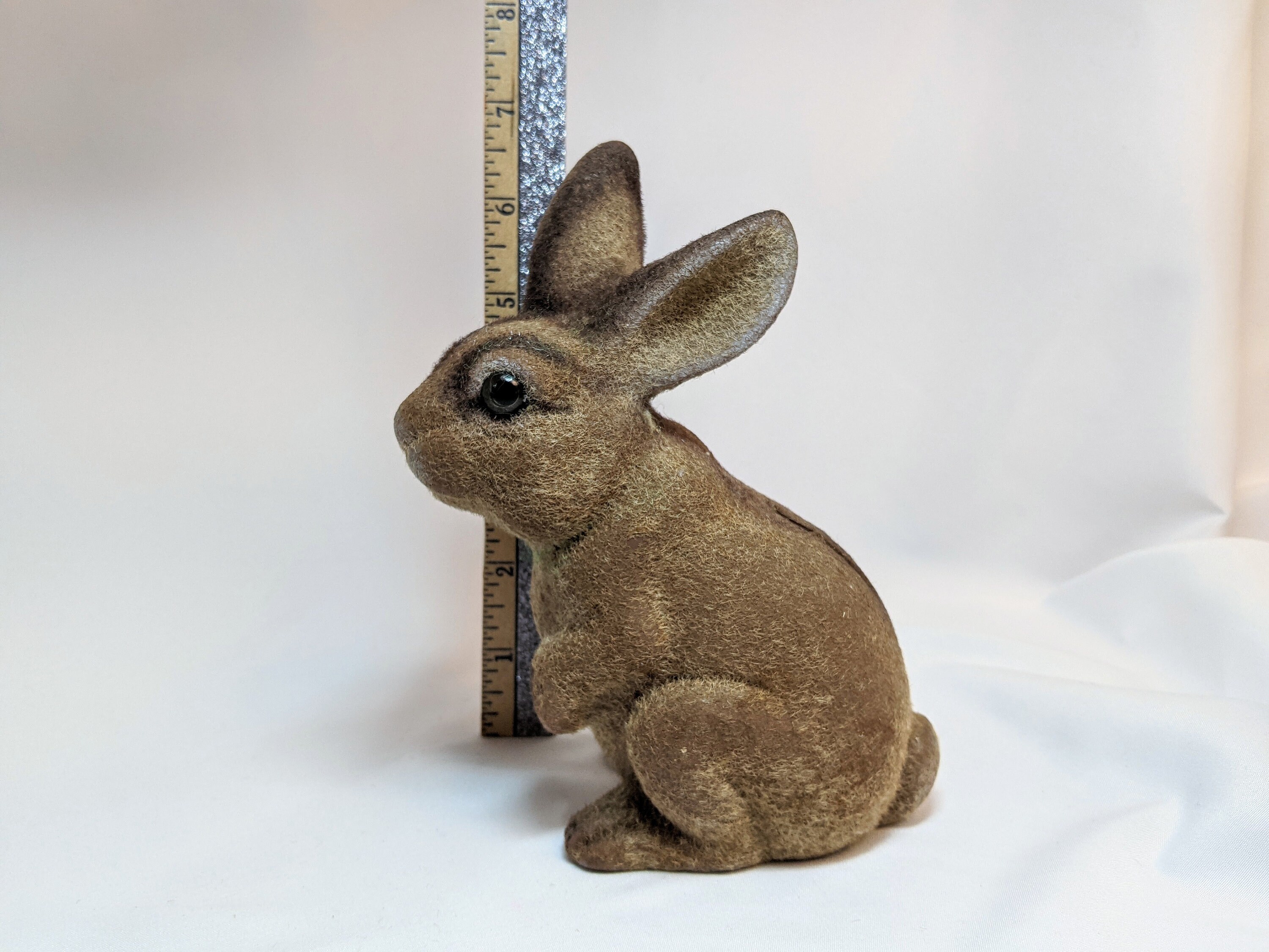 Vintage Flocked Rabbit Bank Fuzzy Bunny Made in Hong Kong | Etsy