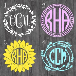 Monogram Decal Monogram Car Decal Monogram Yeti Decal | Etsy