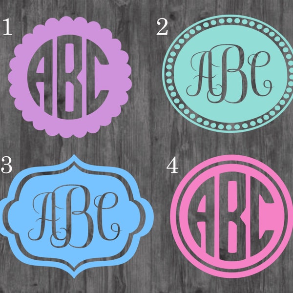Car Monogram Decal - Etsy