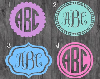 Beach Monogram Decal Monogram Car Decal Monogram Yeti | Etsy