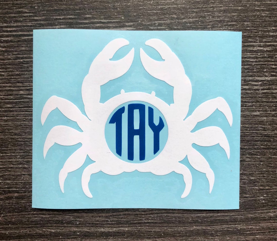 Beach Monogram Decal Monogram Car Decal Monogram Yeti - Etsy