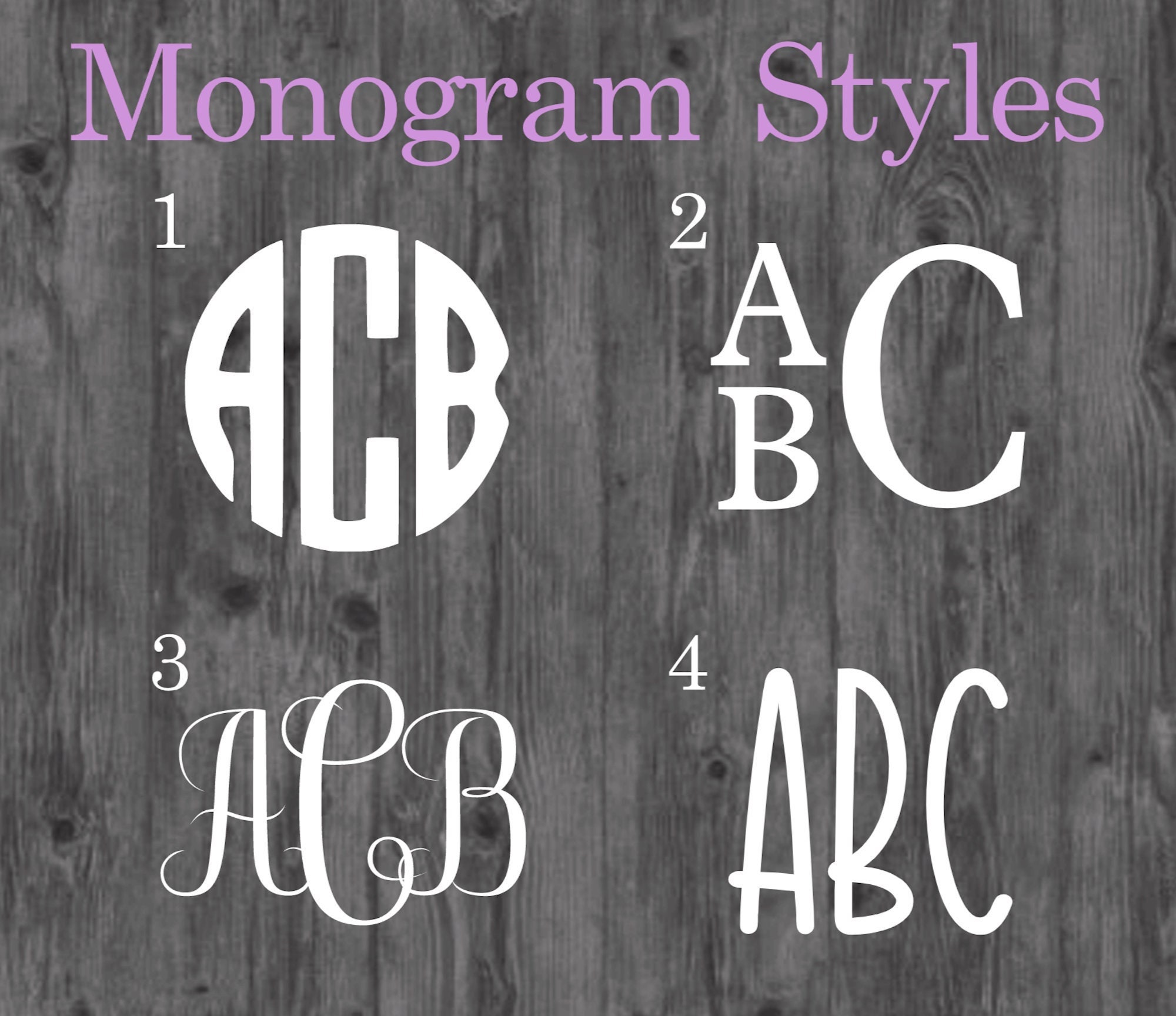 Custom Monogram Decal Monogram Car Decal Monogram Yeti - Etsy