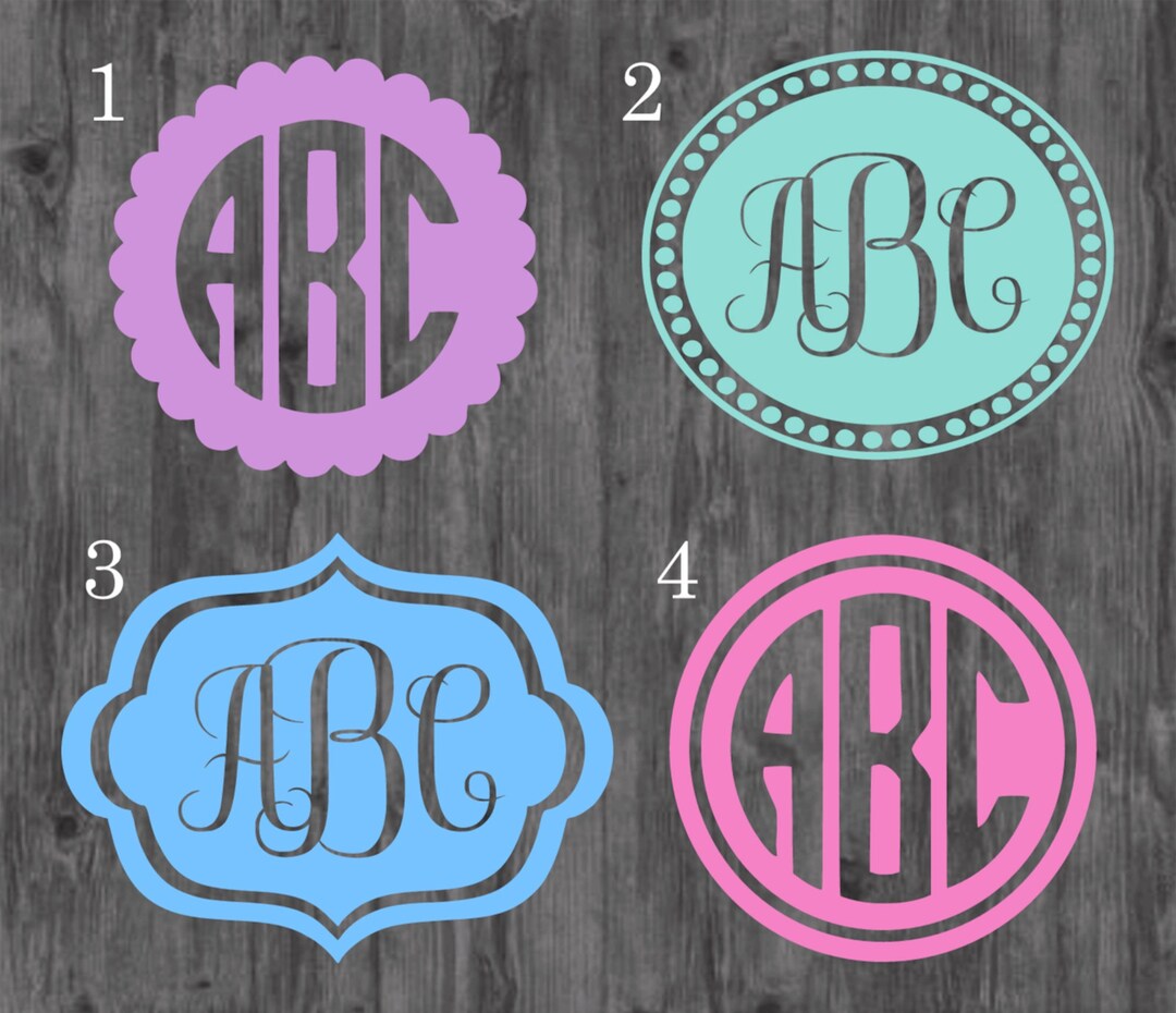 Car Monogram Decal | Monogram Car Decal | Monogram Yeti Decal ...