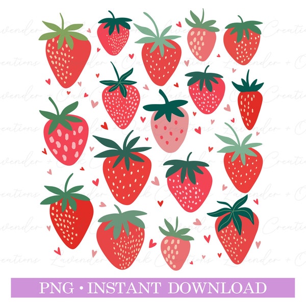 Strawberry Art - Etsy