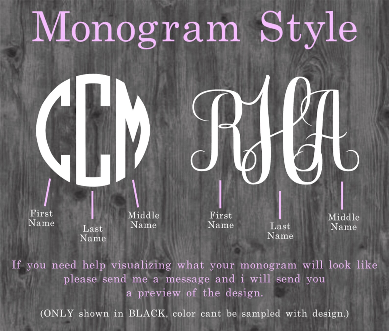 Monogram Decal Monogram Car Decal Monogram Yeti Decal | Etsy