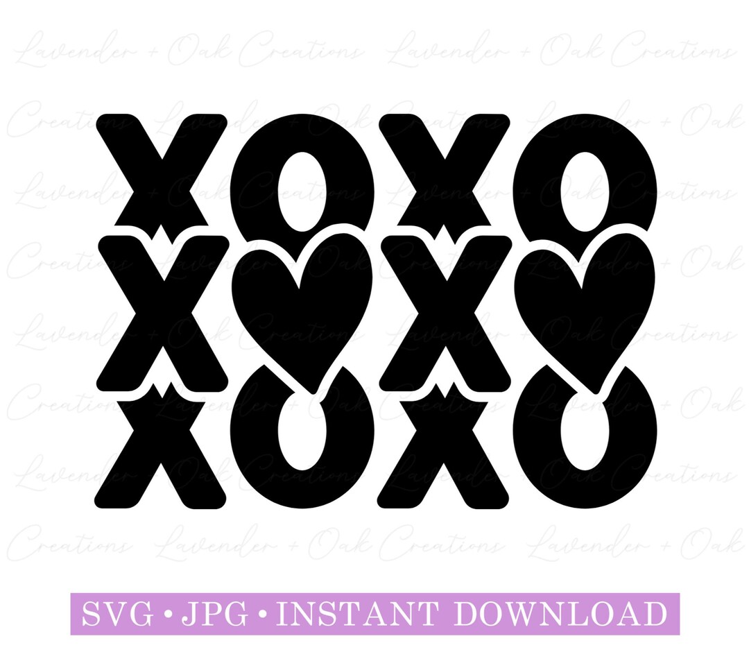 XOXO Valentine's Day Digital File SVG JPG Instant Download Cut Files - Etsy