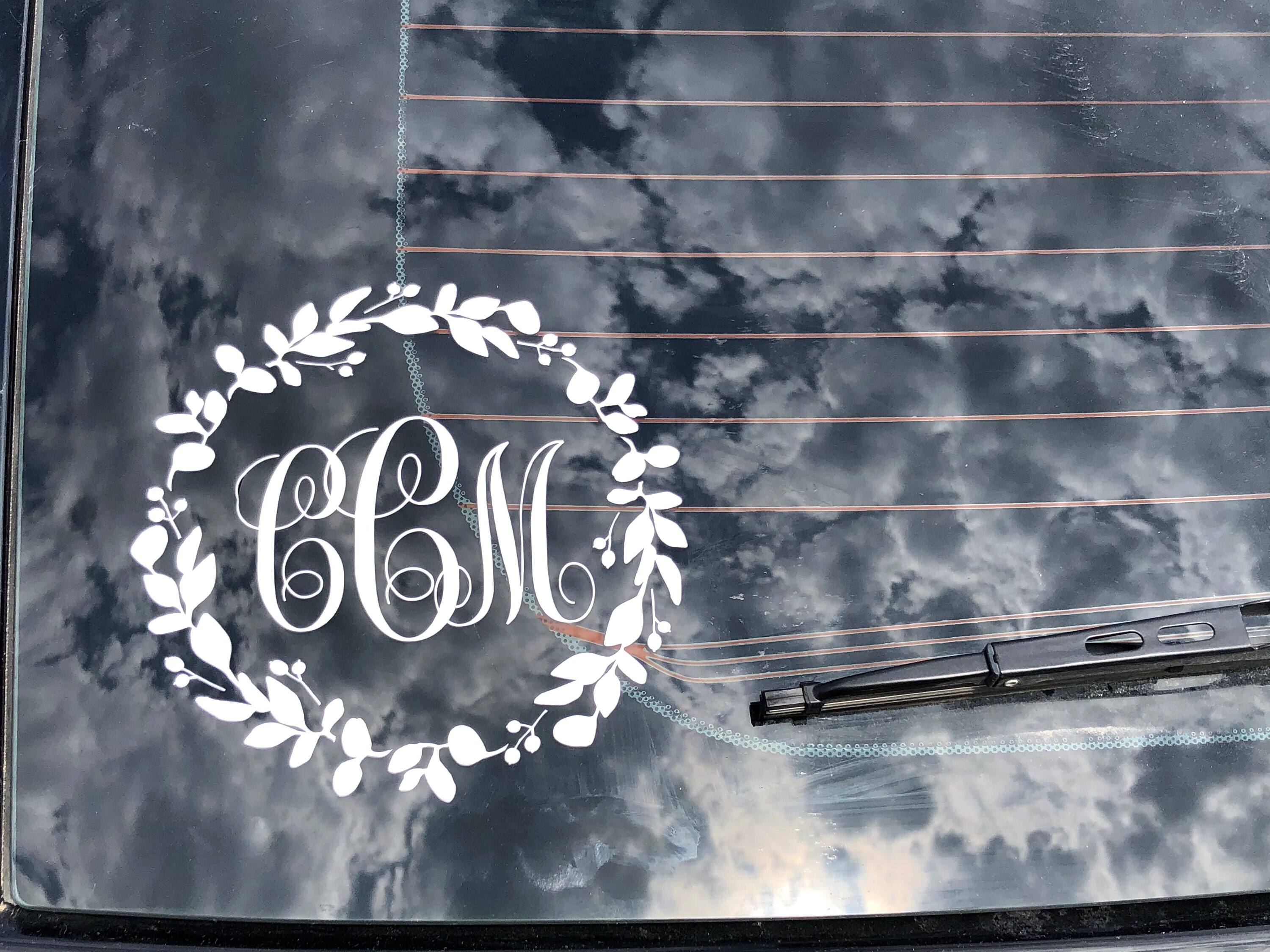Monogram Decal Monogram Car Decal Monogram Yeti Decal | Etsy