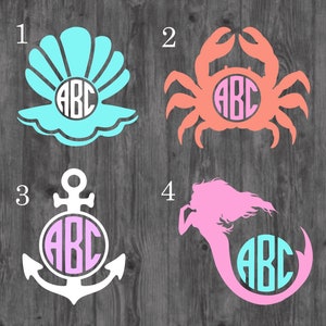 Beach Monogram Decal | Monogram Car Decal | Monogram Yeti Decal ...