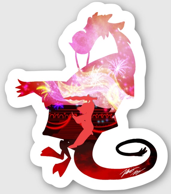 Mulan and Mushu Sticker - Etsy