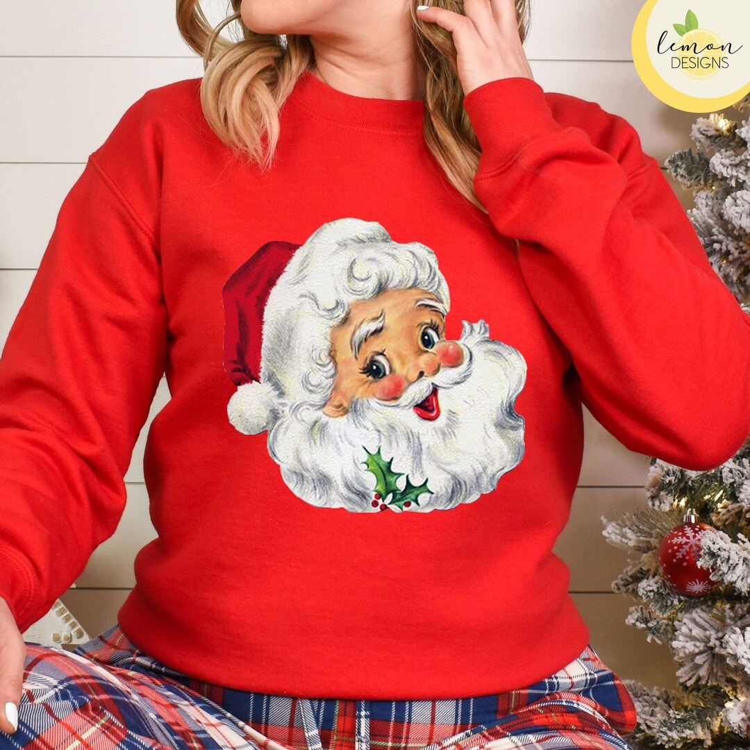Retro Santa Sweatshirt Vintage Santa Hoodie Retro Christmas - Etsy